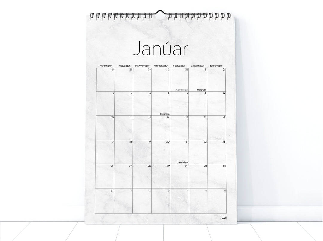 Dagatöl, borðdagatöl, veggdagatöl og skipulagsdagatöl á íslensku ...